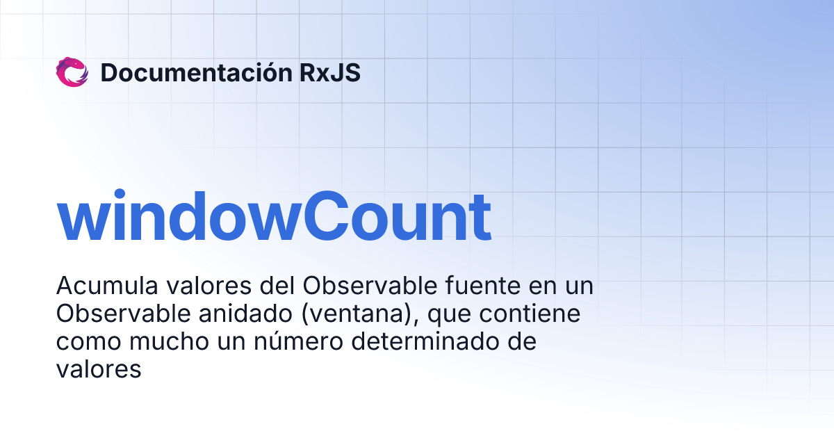 windowCount | Documentación RxJS